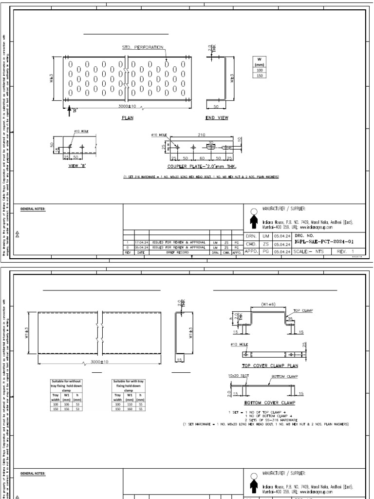 Cable Tray Drawing | PDF