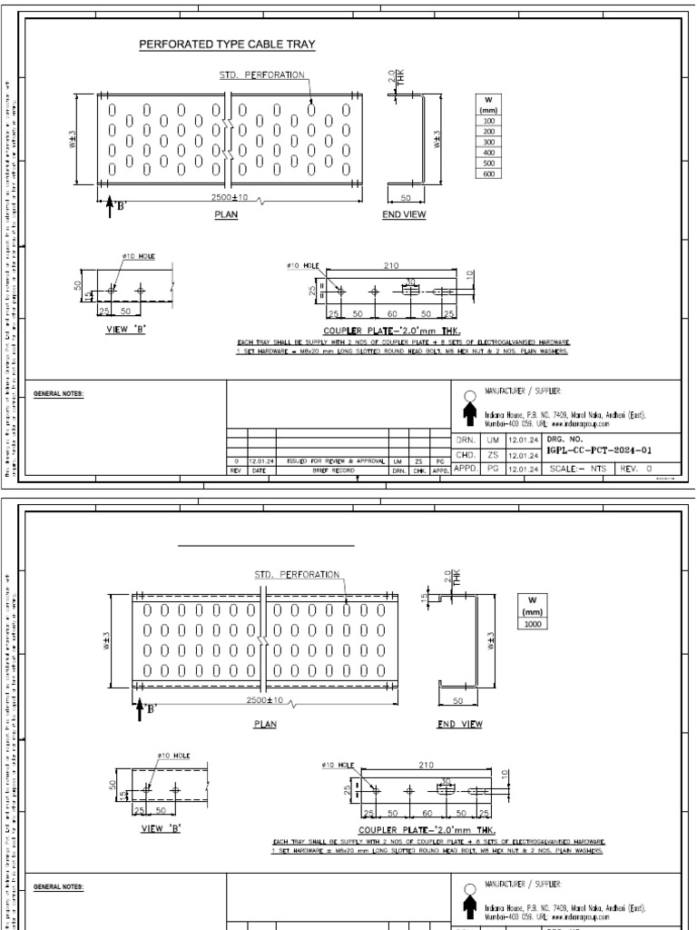 Cable Tray Drawings | PDF