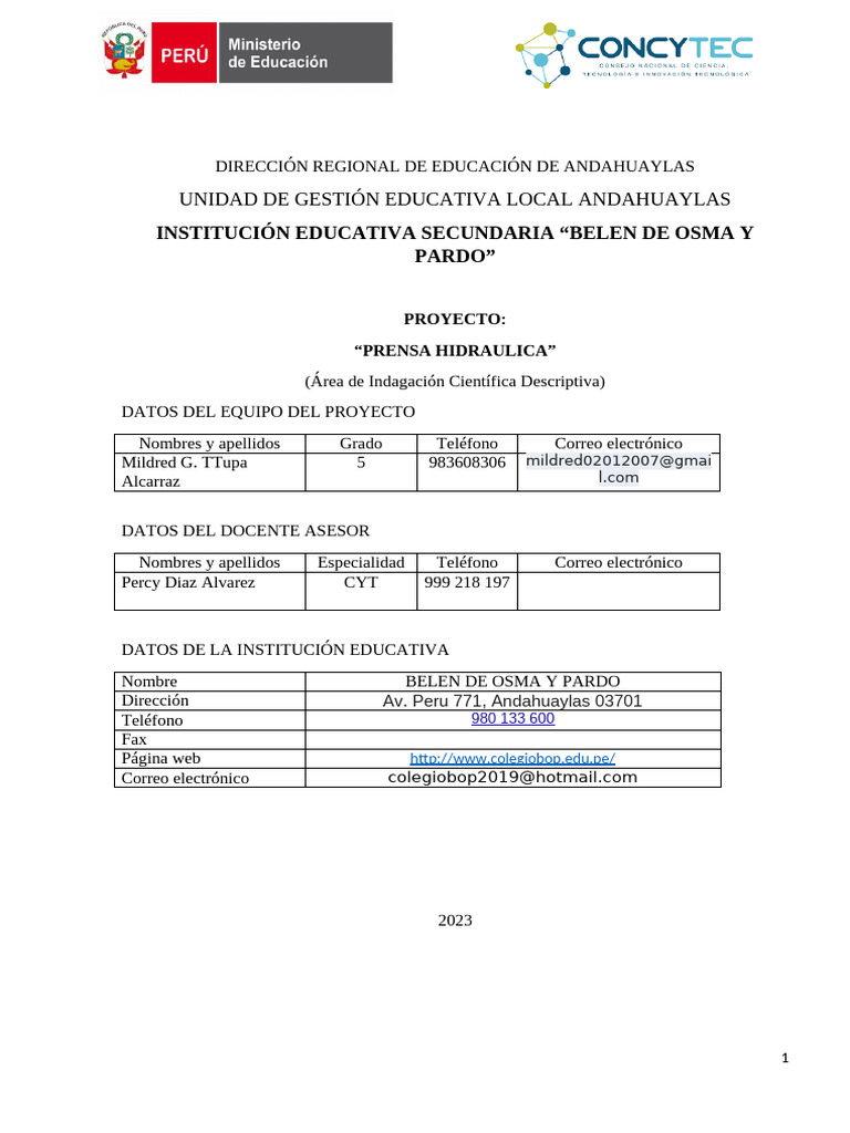 Informe Indagación Científica Mildred Ttupa | PDF