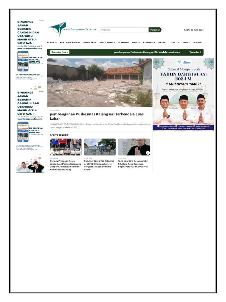 10 7 2024 Bukti Tayang Pdam TERAS | PDF