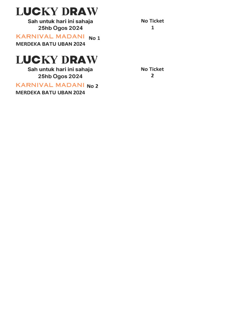 Colored Lucky Draw Number | PDF