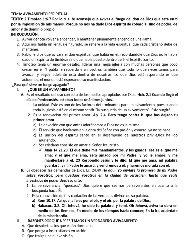 Avivamiento Espiritual | PDF