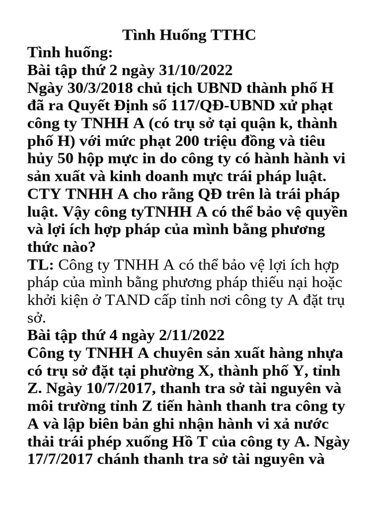Tình Huống TTHC | PDF