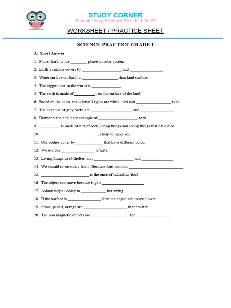 Kelas 1 Science | PDF