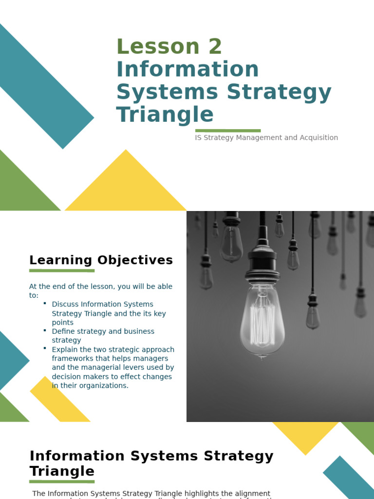 Module 1 Lesson 2 - Information Systems Strategy Triangle | PDF