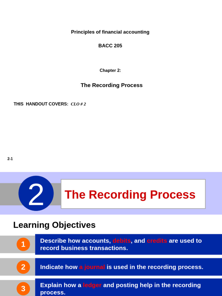H02 The Recording Process | PDF | Debits And Credits | Financial Economics