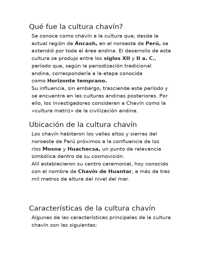 Cultura Chavin | PDF