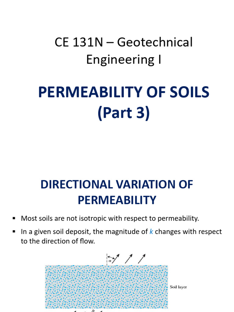 Lesson 13 Permeability Of Soils Part 3 Pdf
