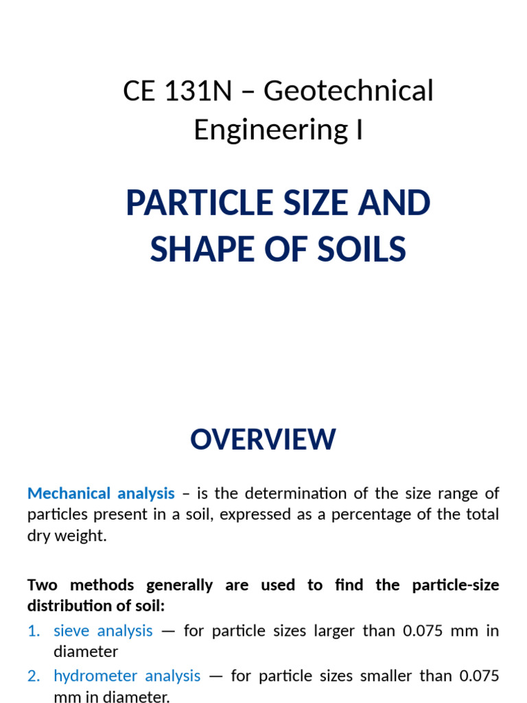 Lesson 2 Particle Size and Shape of Soils | PDF