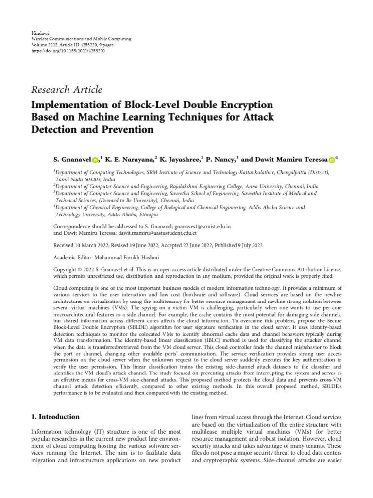 Implementation of Block-Level Double Encryption Ba | PDF