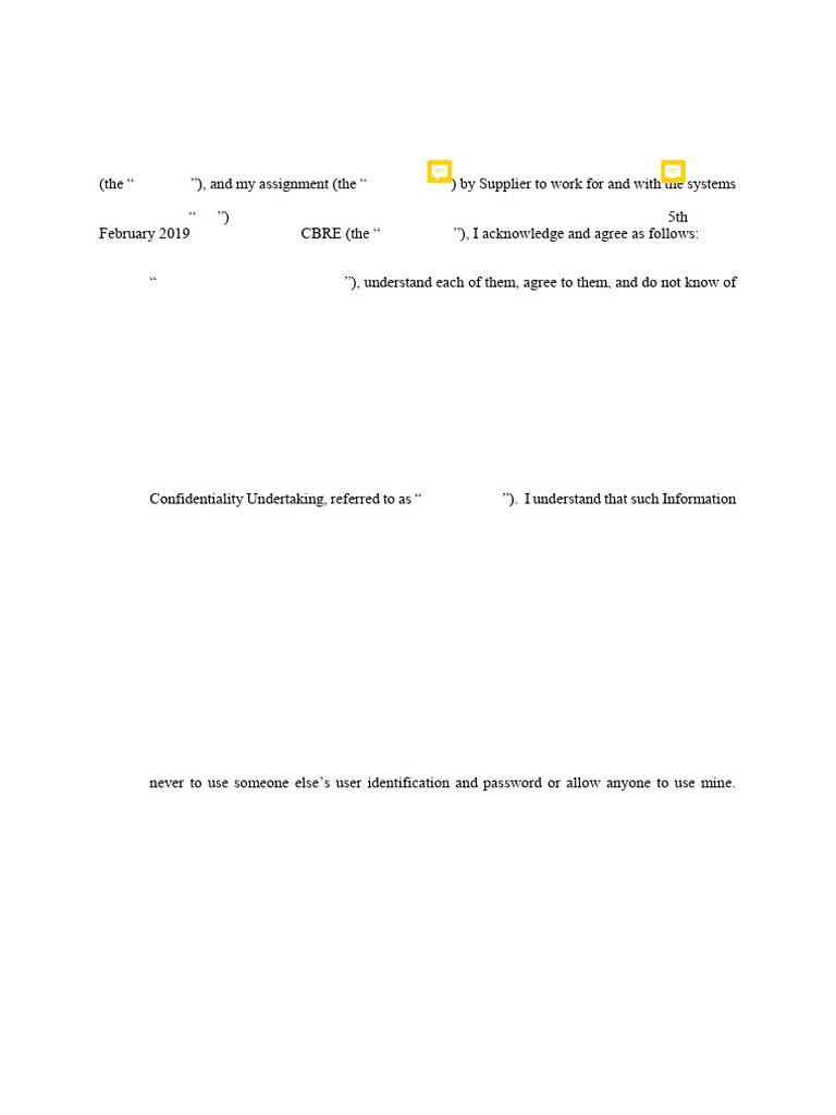 DB Confidentiality Undertaking Schedule 5 - Appendix A - English - Form ...