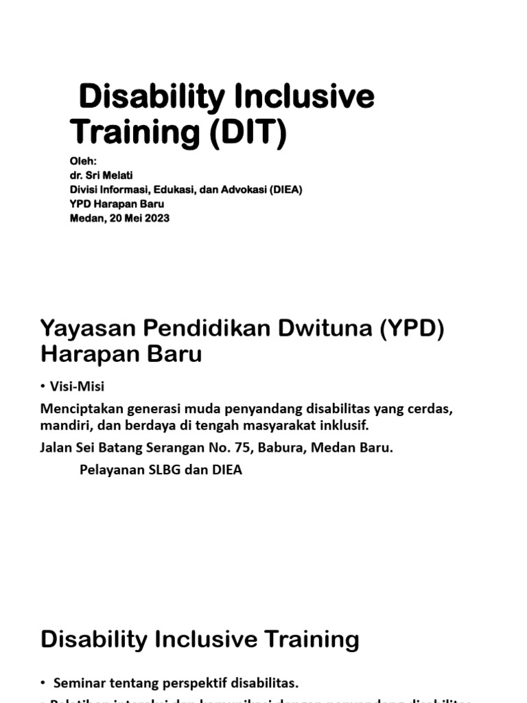 Disability Inclusive Training (DIT) Bagi Tenaga Kesehatan | PDF ... Disability Inclusive Training (DIT) Bagi Tenaga Kesehatan | PDF ...