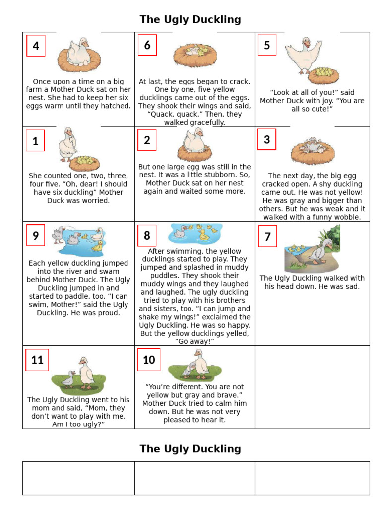 The Ugly Duckling Jumbled (Reading Activity) | PDF