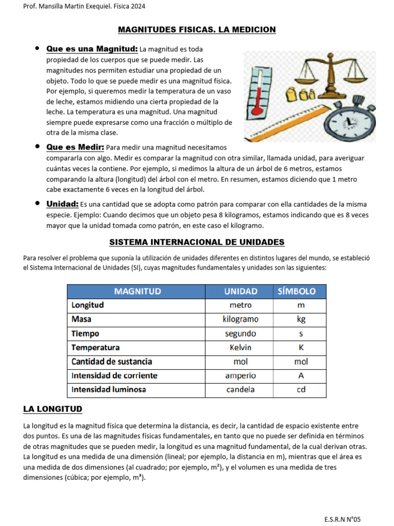 Magnitudes Físicas y Medición SI | PDF | Mole (Unidad) | Métodos y ...