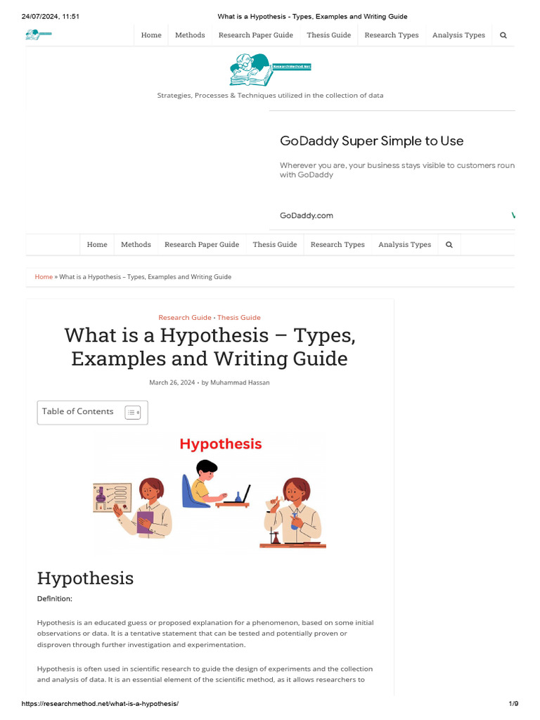 What Is A Hypothesis - Types, Examples and Writing Guide | PDF