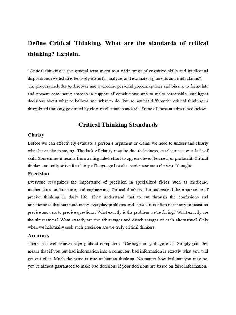 Notes1 Critical Thinking | PDF