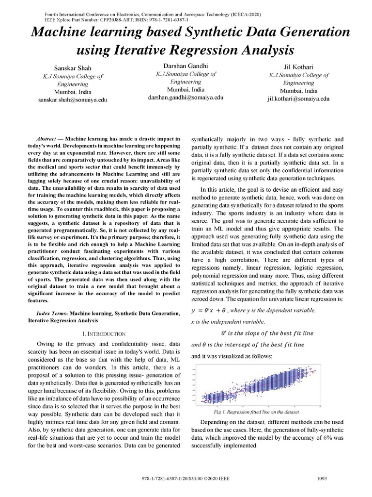 Synthetic Data Generation - Machine Learning | PDF | Errors And Residuals | Regression Analysis