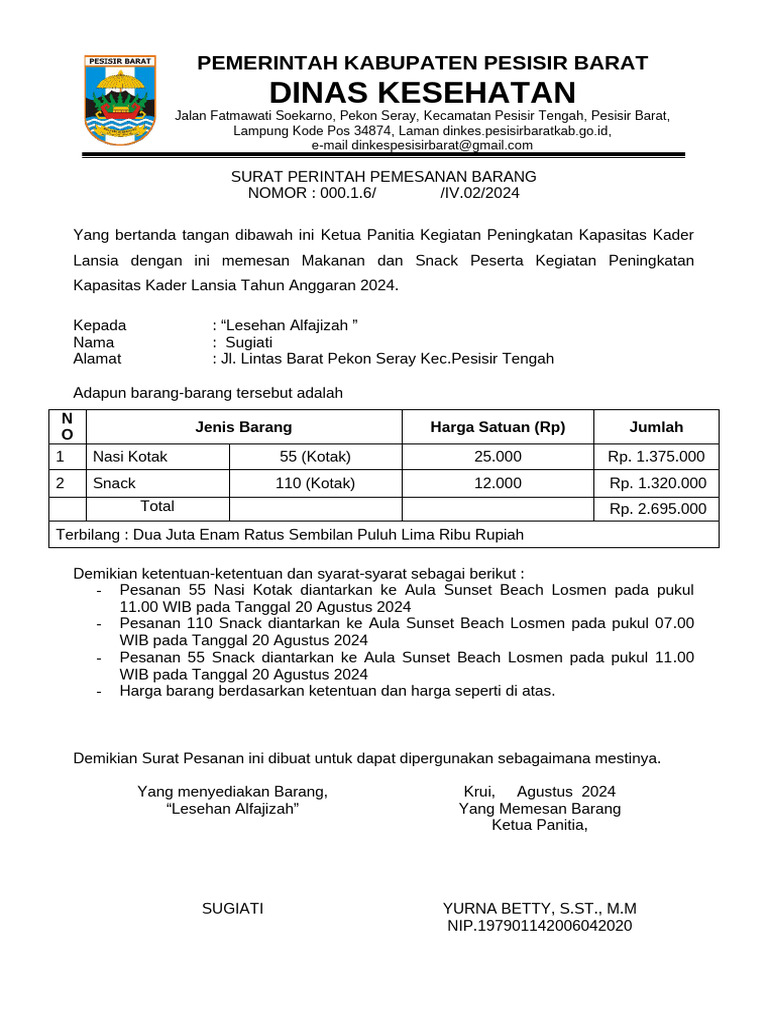 10.surat Pesan MakanNN | PDF