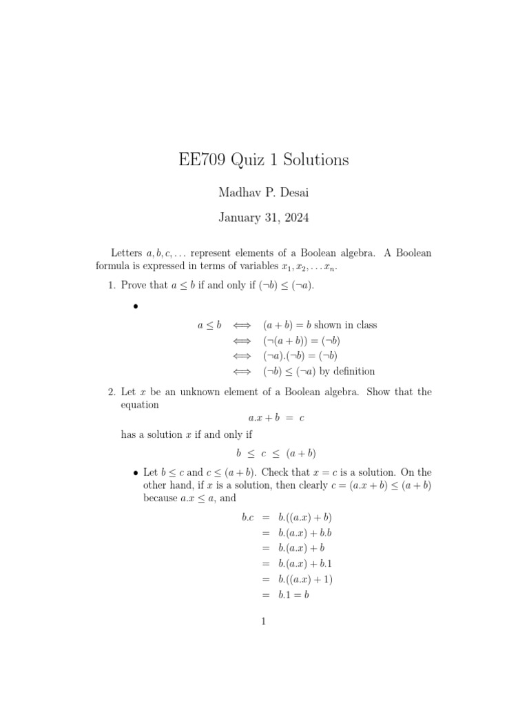 Quiz 1 Solutions Pdf