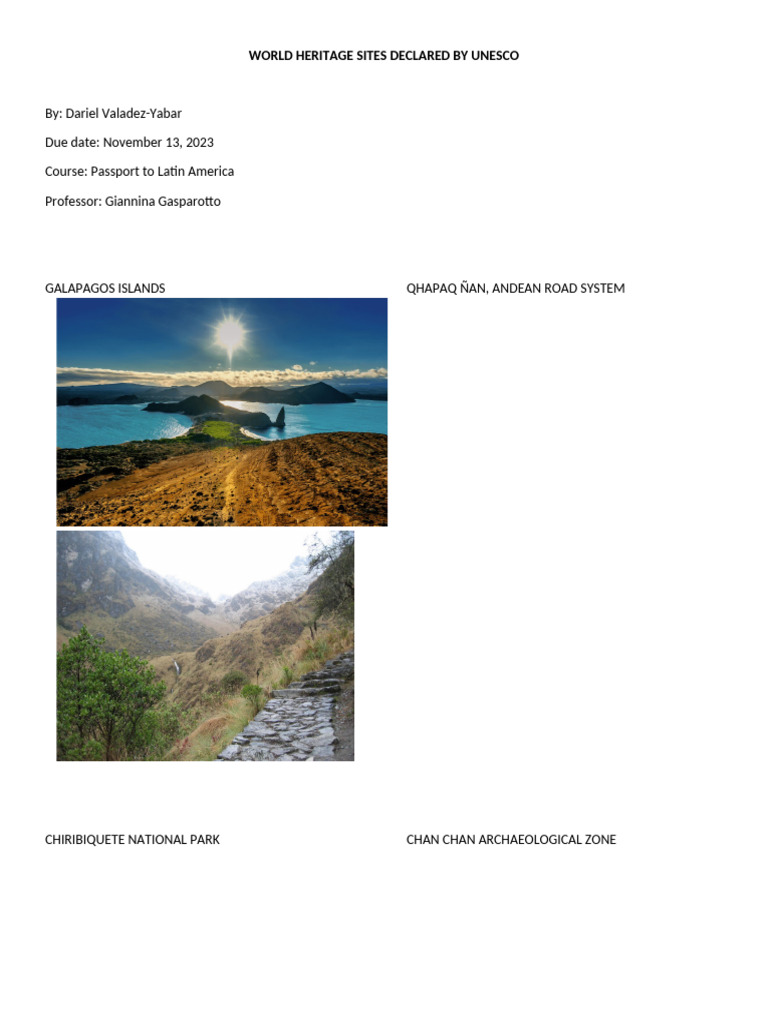 World Heritage Sites Declared by Unesco | PDF