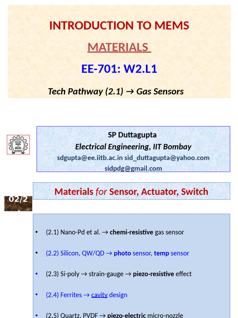 Introduction To Mems: Materials | PDF