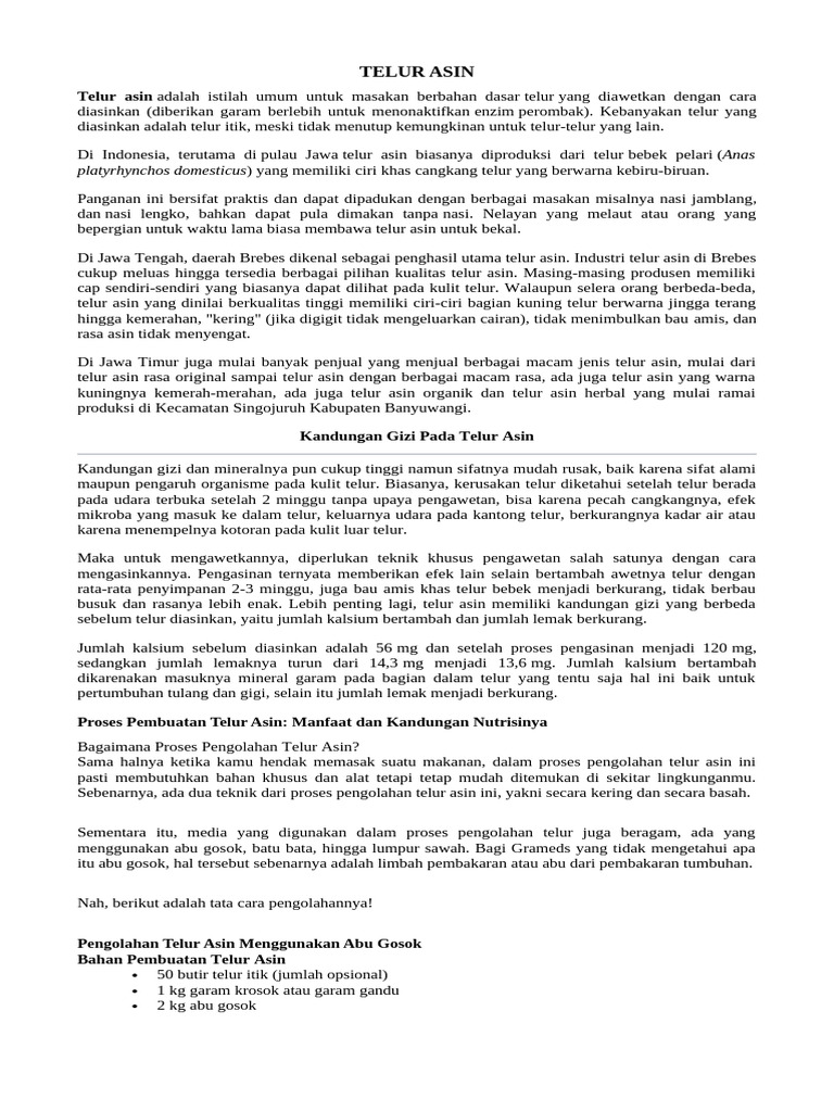 Telur Asin | PDF