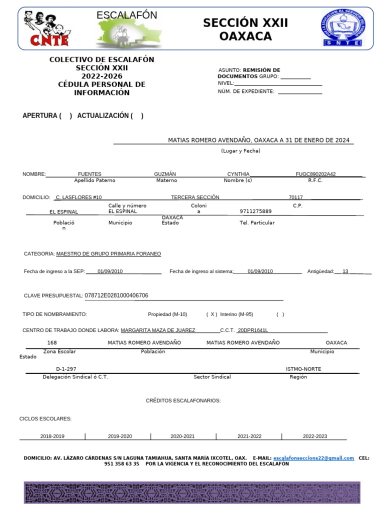 Apertura y Actualizacion 2023 Primaria CFG | PDF