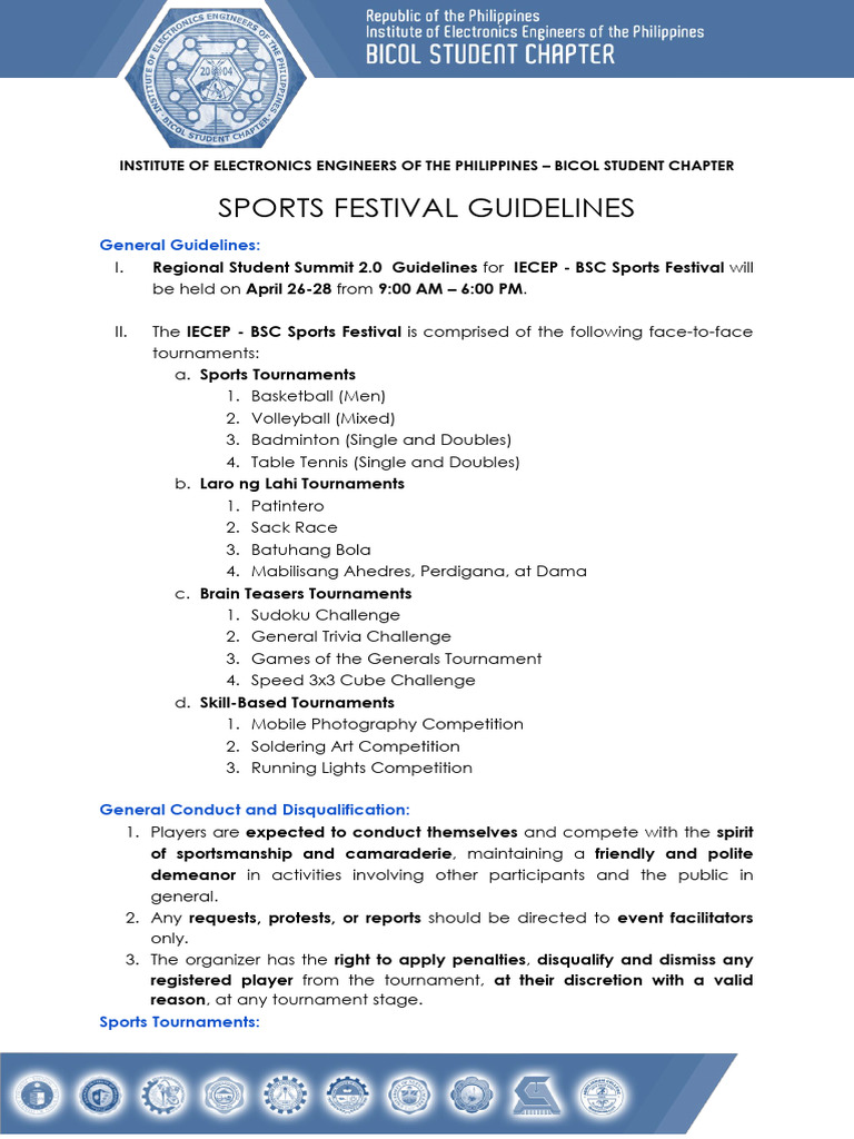 002 Sports Festival General Guidelines | PDF