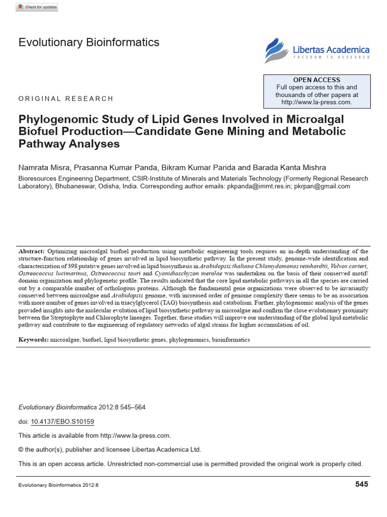 Phylogenomic Analysis of Lipid Genes | PDF | Sequence Alignment ...