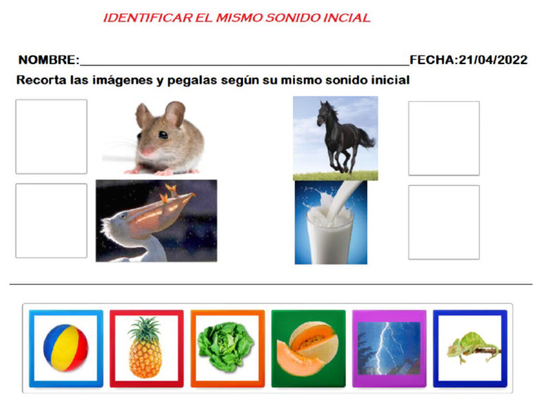 Mismo Sonido Inicial | PDF