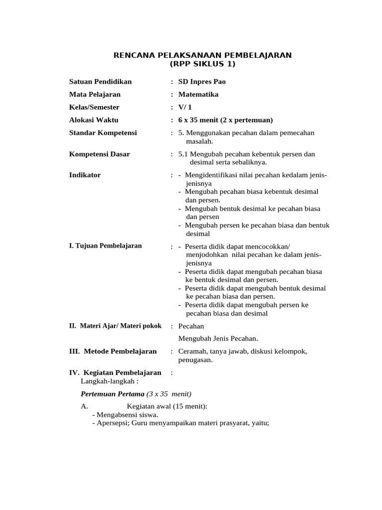 Lampiran - 1 (RPP) | PDF