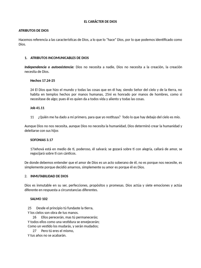 El Carácter de Dios | PDF