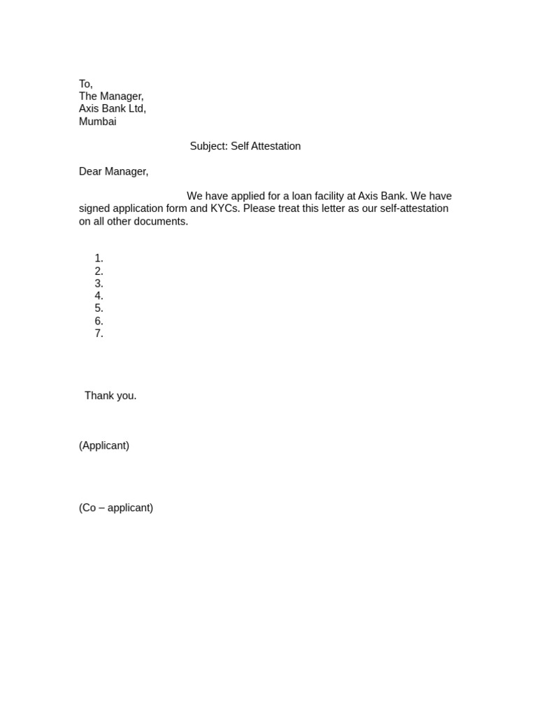 New Self Attestation Letter | PDF New Self Attestation Letter | PDF