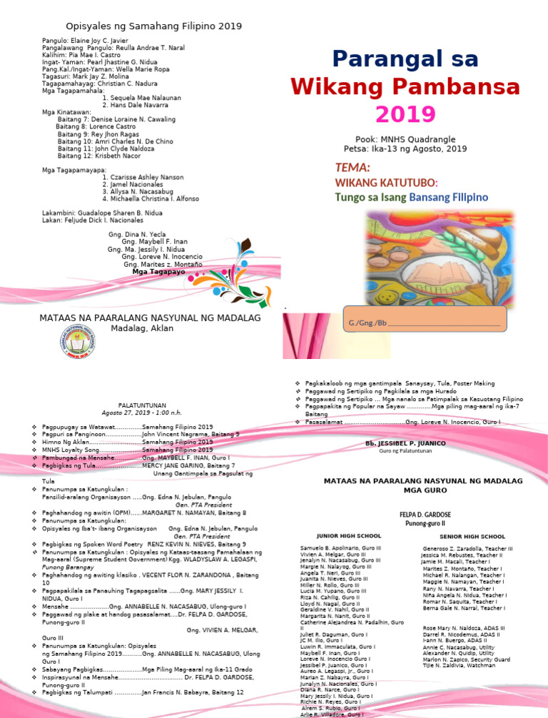 Buwan NG Wika Programa 2019 | PDF