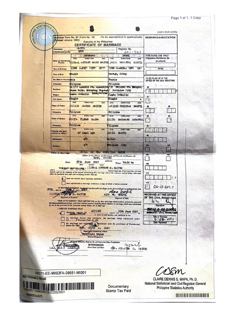 Municipal Form No. 97 Form No. 13 | PDF