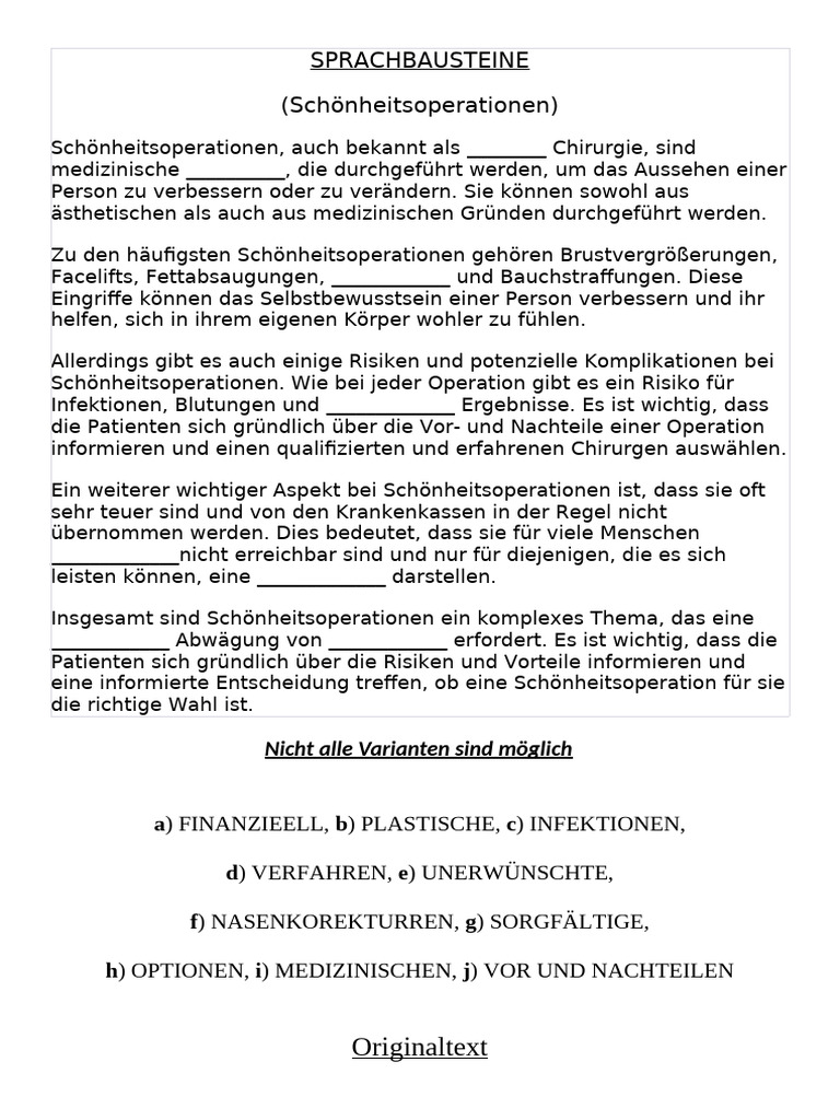 Sprachbausteine 1 | PDF