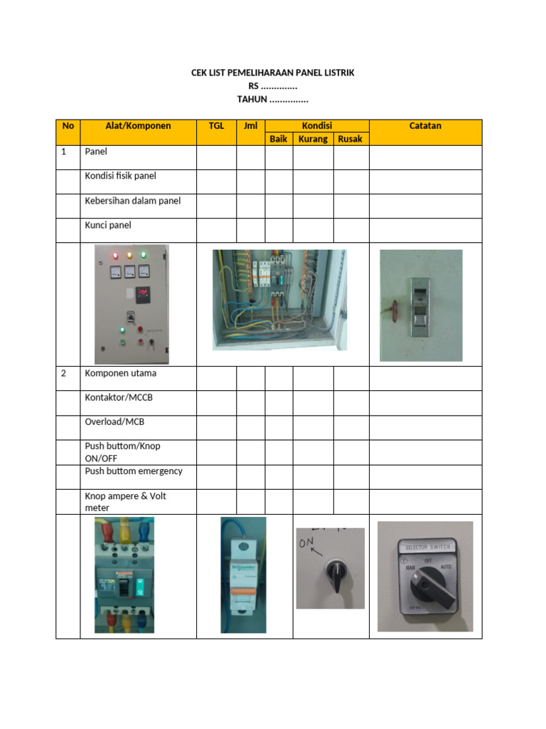 Cek List Pemeriksaan Utilitas | PDF