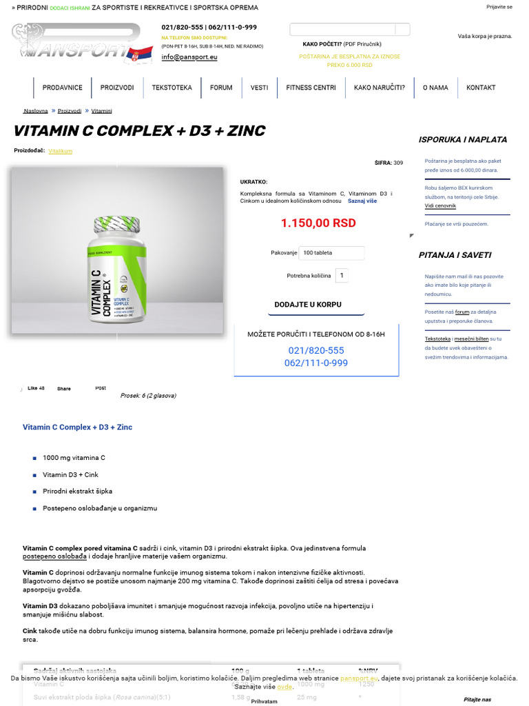 Vitamin C Complex + D3 + Zinc Vitamini, - Vitamini - Za Imunitet ...