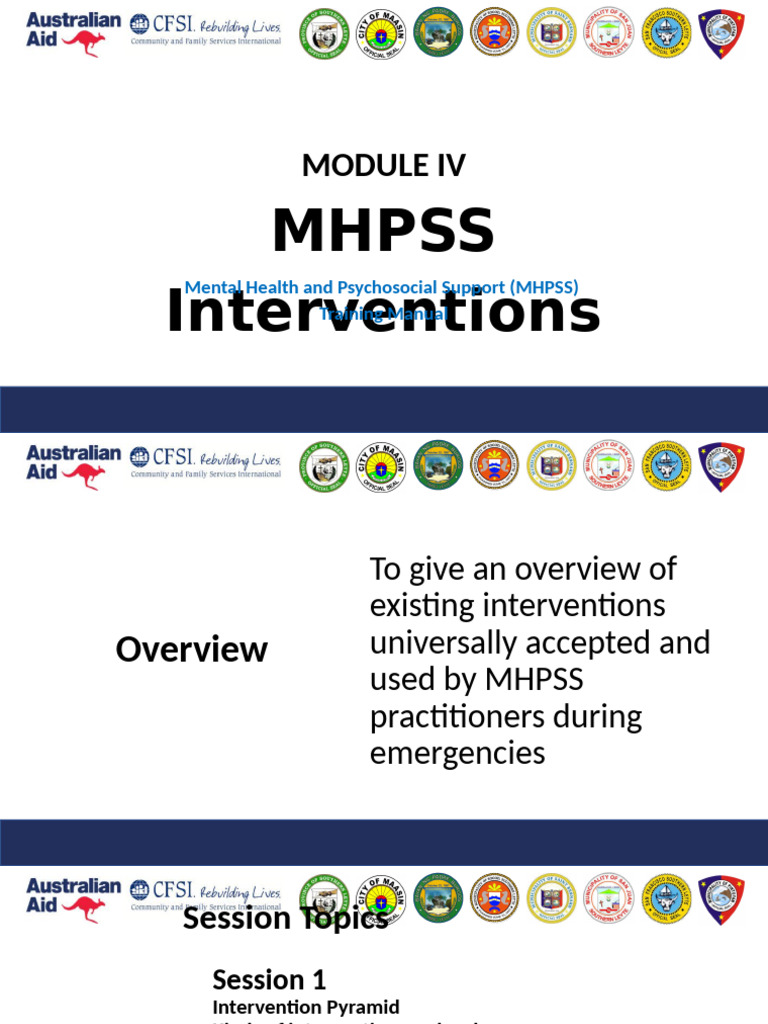 MHPSS Training - Module 4 Session 1 and 2 SL 1 | PDF
