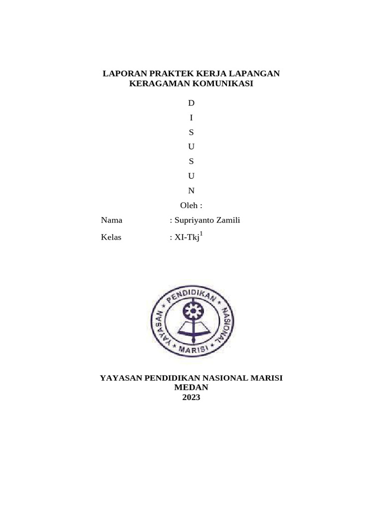 Laporan PKL Supriyanto Zamili | PDF