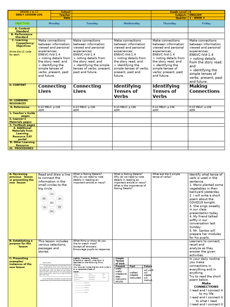 WEEK3-dll-ENGLISH 6 | PDF