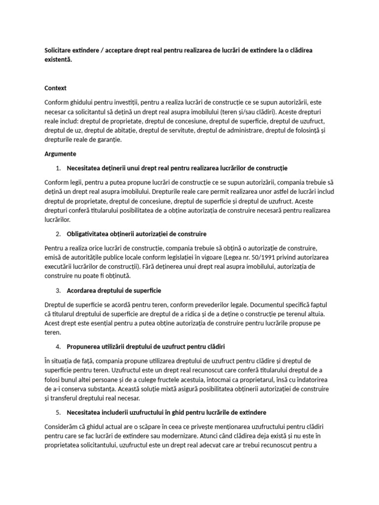 Solicitare Extindere Drept Real Mixt | PDF