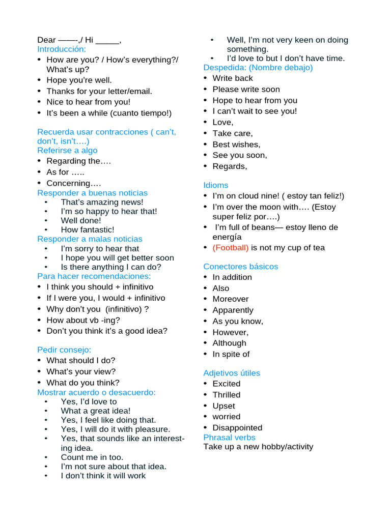 Apuntes Speaking B1 | PDF