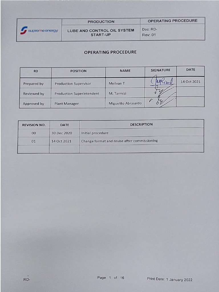 Lube Oil System Start-Up Procedure | PDF | Pump | Lubricant