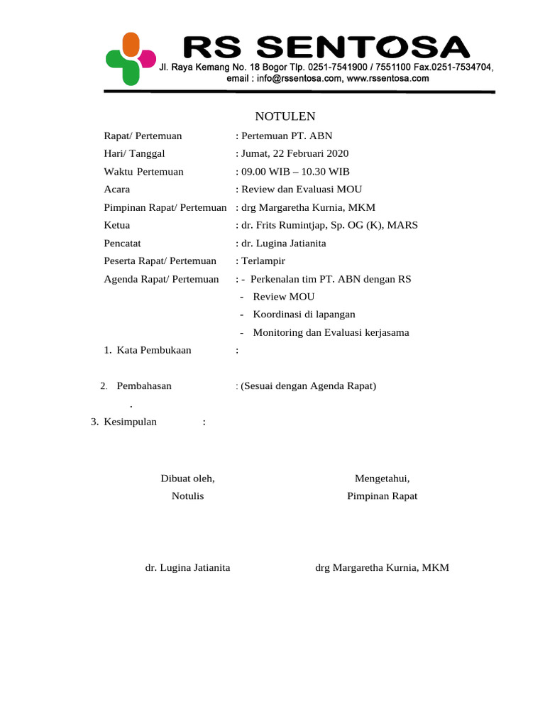 Draft Notulensi | PDF