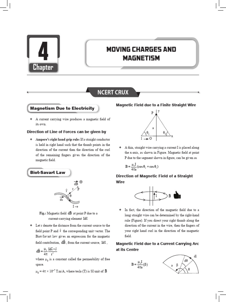 04 - Moving Charges and Magnetism - (Theory) | PDF