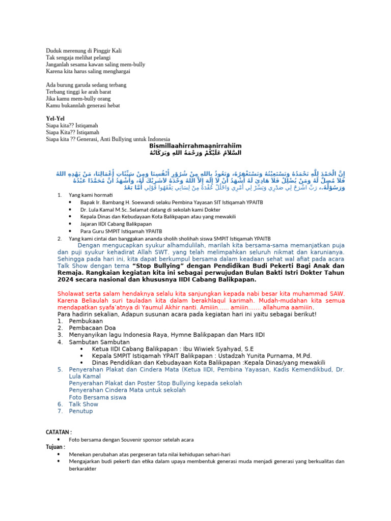 Teks MC TALK SHOW | PDF