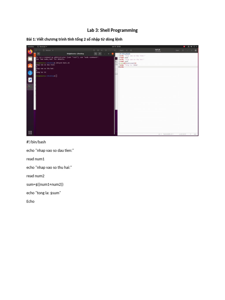Shell Programming Exercises | PDF