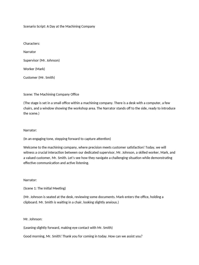 Scenario Script WPS Office | PDF | Body Language | Human Communication