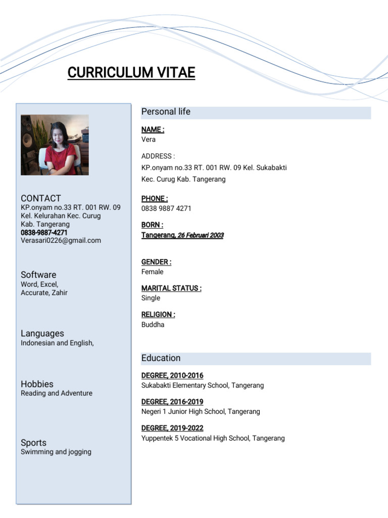 Bagi Bagi CV Vera | PDF